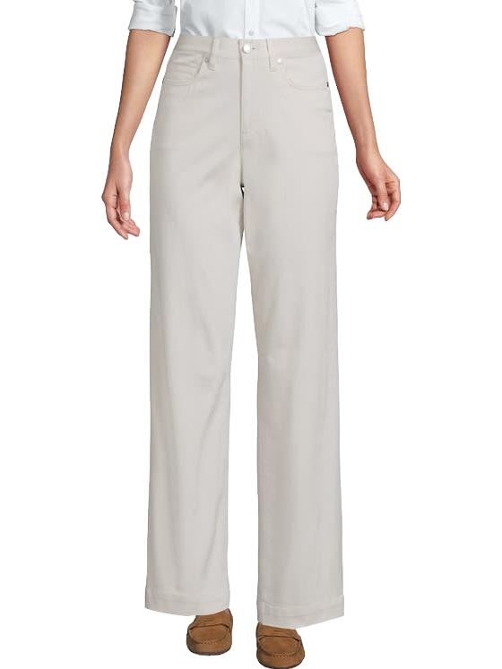 LANDS' END High Rise Wide Leg Chino Pants